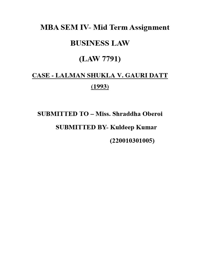 Law Case Report-1 | PDF | Offer And Acceptance | Legal Concepts