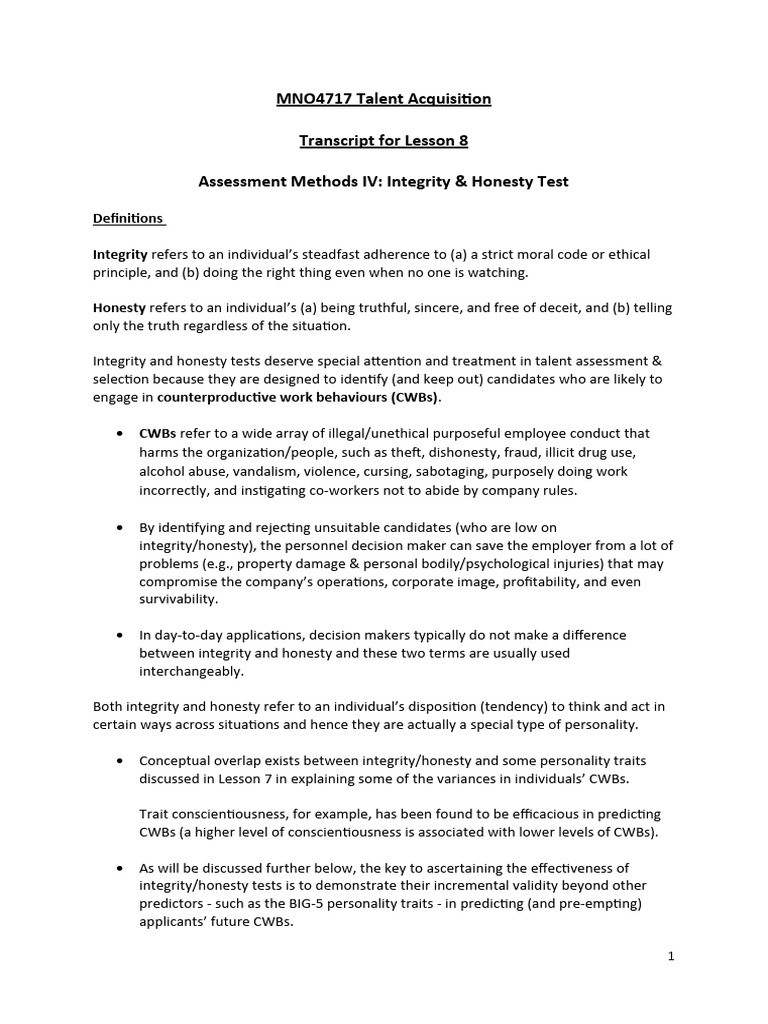 MNO4717 Lesson 8 Transcript | PDF | Drug Test | Validity (Statistics)