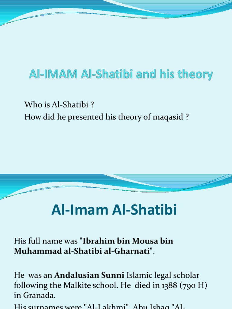 Al-IMAM Al-Shatibi and His Book Al Muwafaqat | PDF | Sharia | Islamic ...