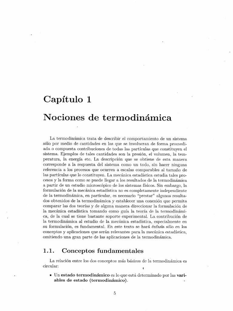 Nociones de Termodinámica - Clase 1 | PDF
