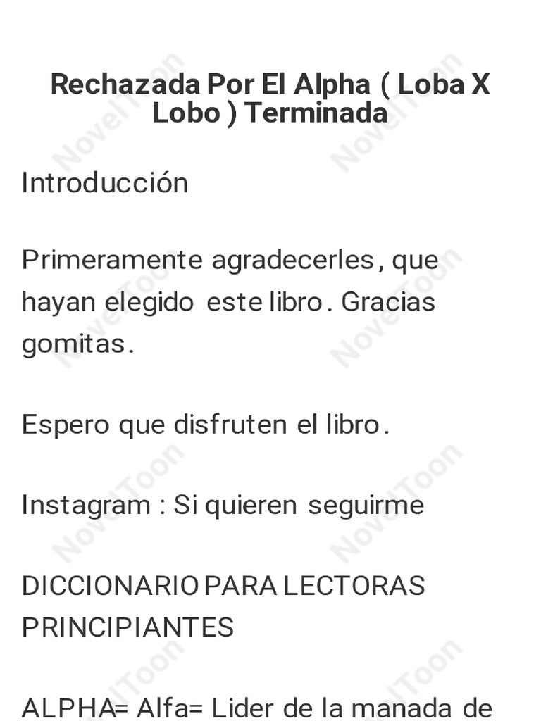 Rechazada Por El Alpha (Loba X Lobo) Terminada | PDF