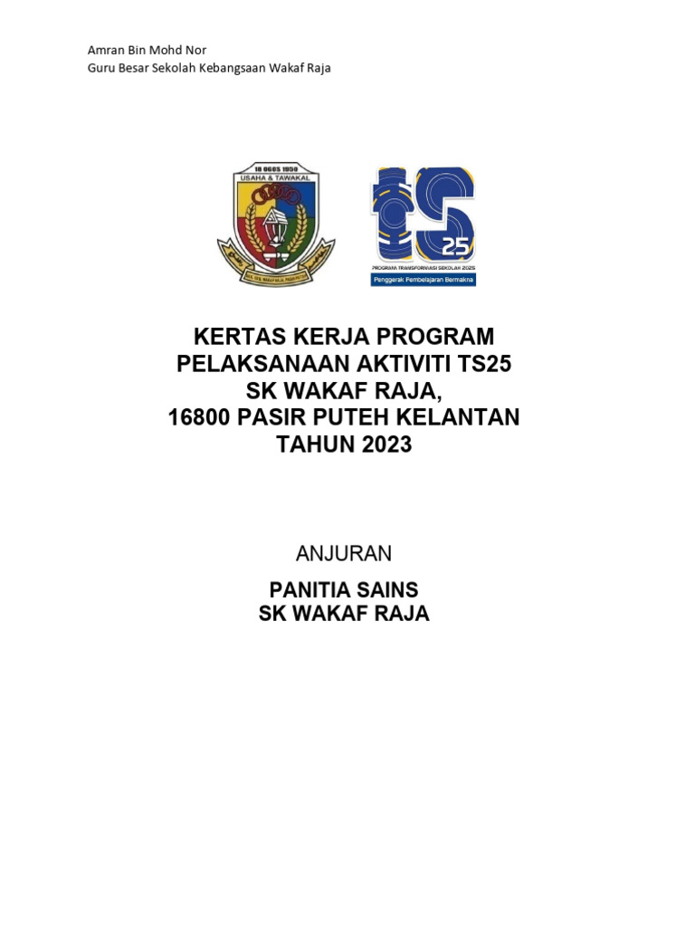 Kertas Kerja TS 25 | PDF