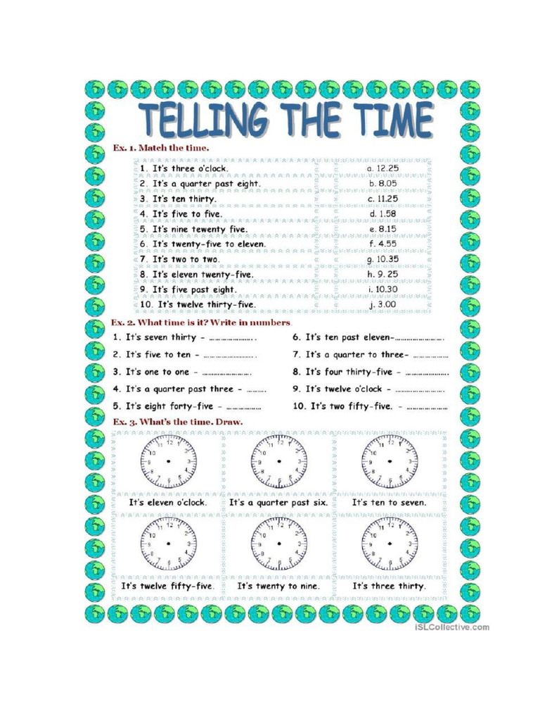 Telling The Time Workshop | PDF