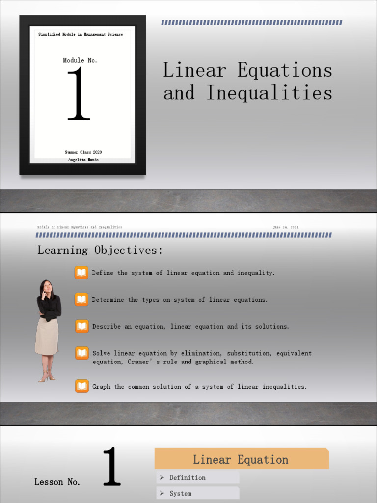 Linear Equations and Inequalities | PDF | System Of Linear Equations ...