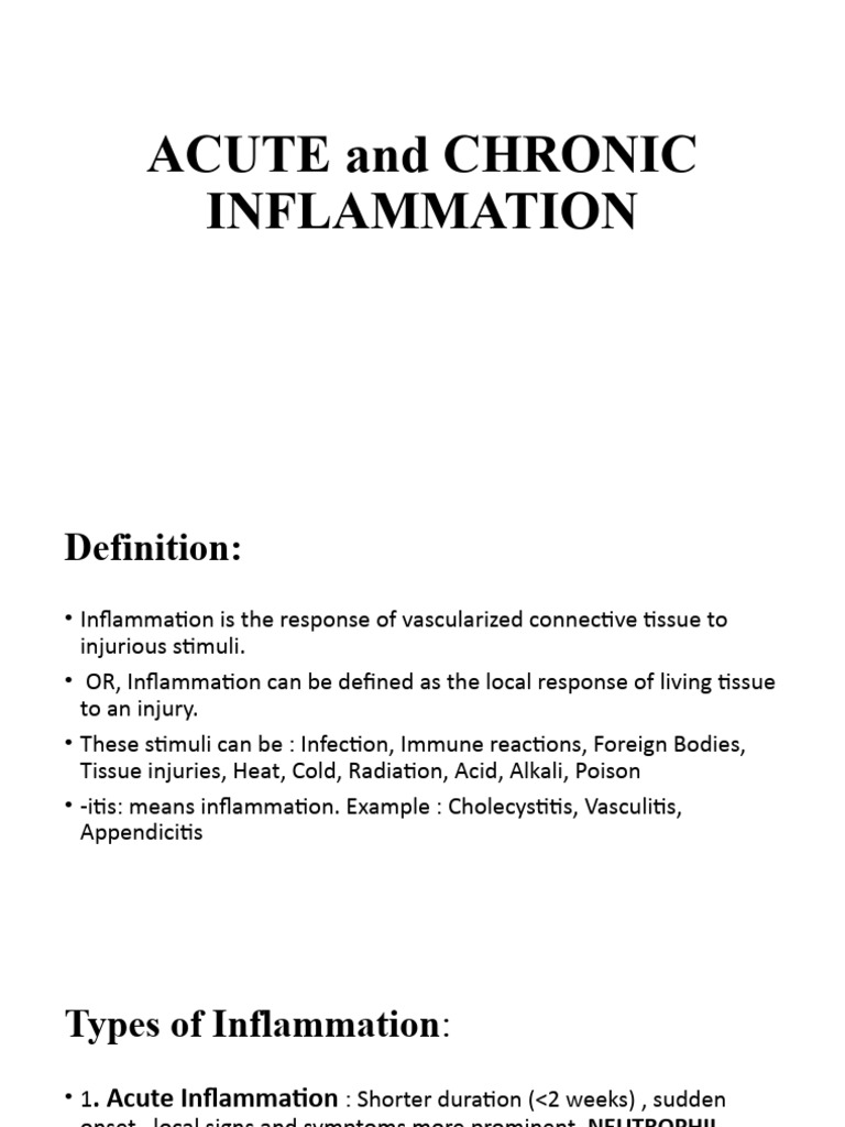 Acute and Chronic Inflammation | PDF