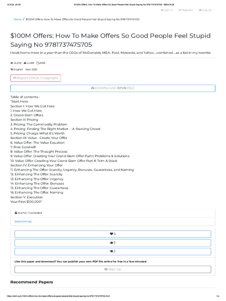 How To Make Offers So Good People Feel Stupid Saying No 9781737475705 - EBIN - PUB | PDF