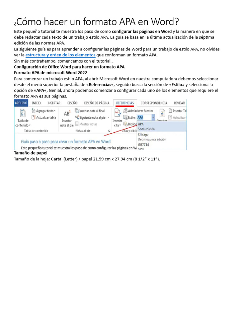 Cómo Hacer Un Formato APA en Word | PDF