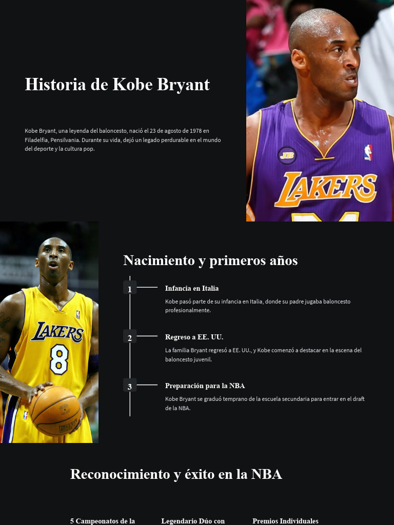 Historia de Kobe Bryant | PDF | Kobe Bryant | Asociacion Nacional de Basquetbol