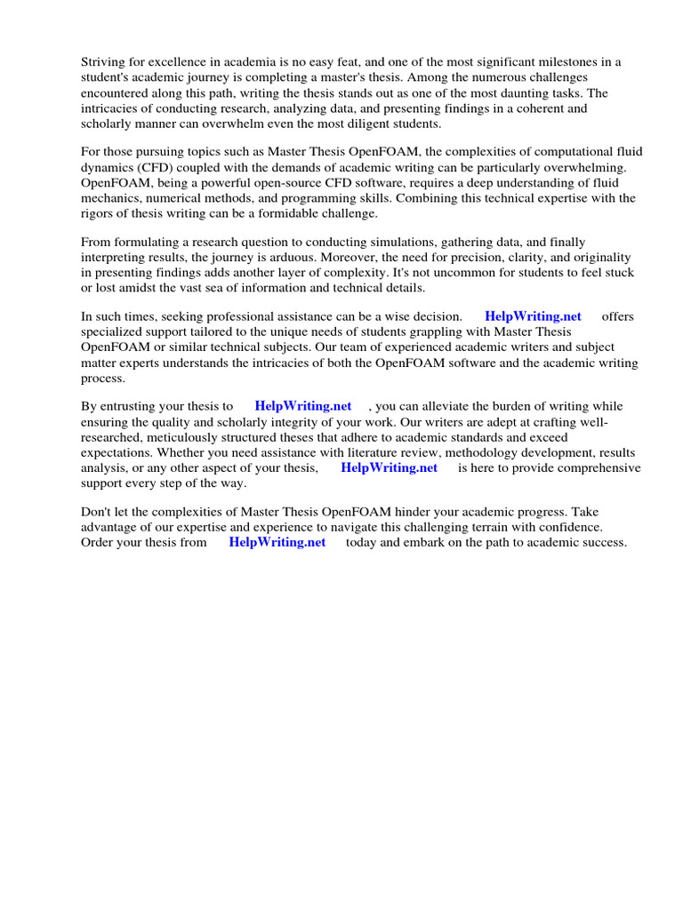 Master Thesis Openfoam Pdf 