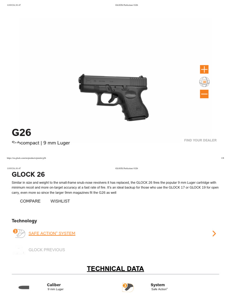 GLOCK Perfection - G26 | PDF | Weapon Design | Hazards