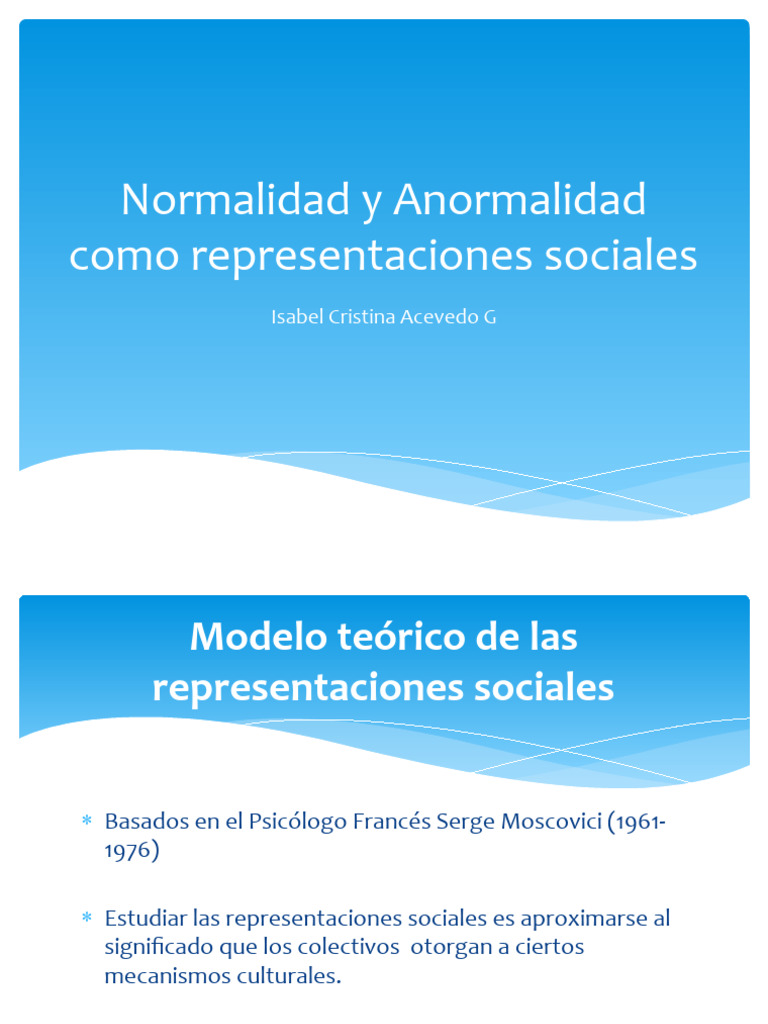 Normalidad y Anormalidad | PDF