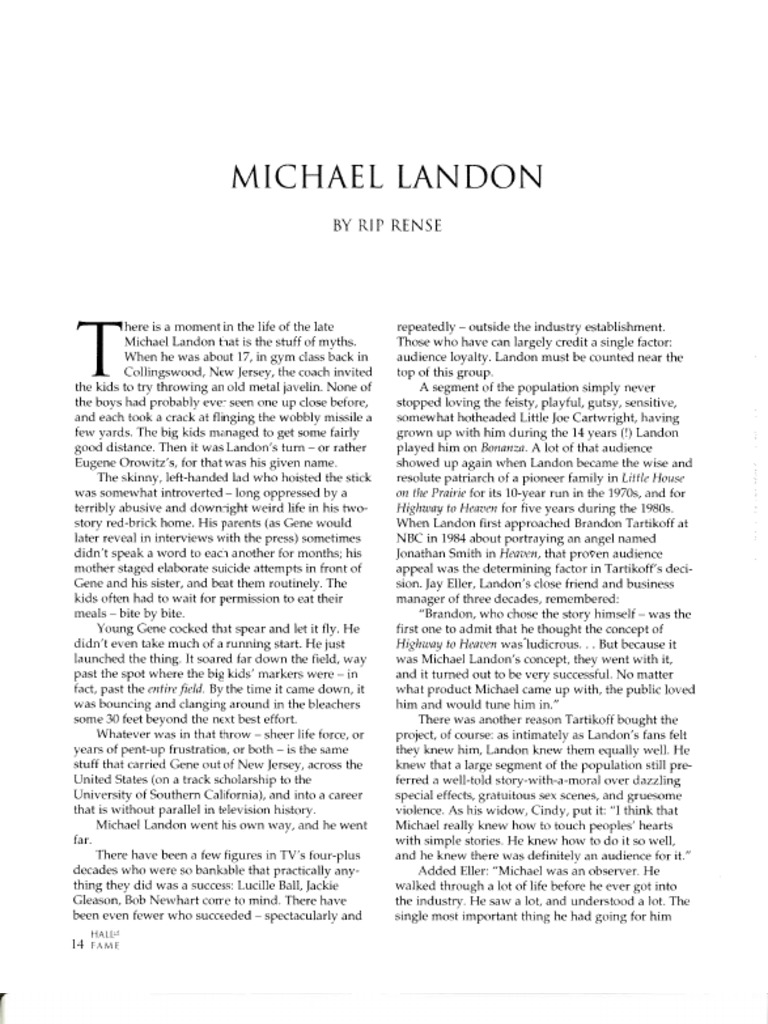 Michael Landon All | PDF