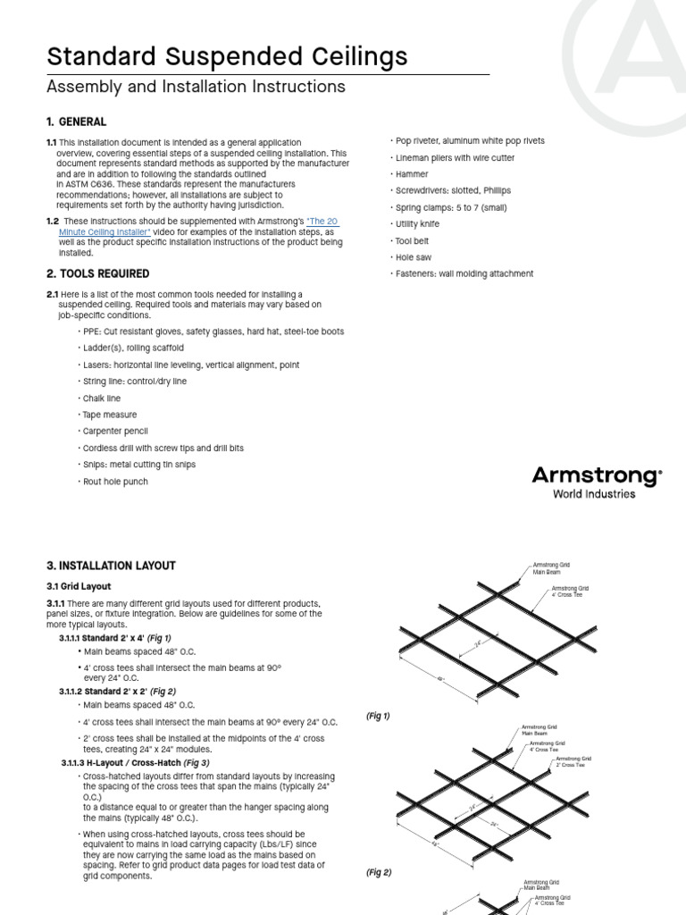 suspended-ceilings-installation-instructions | PDF | Drill | Tools