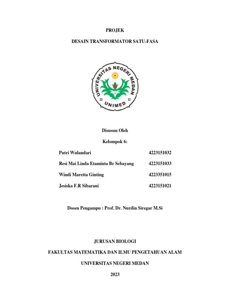 Makalah Projek Transformator Kel 6 | PDF