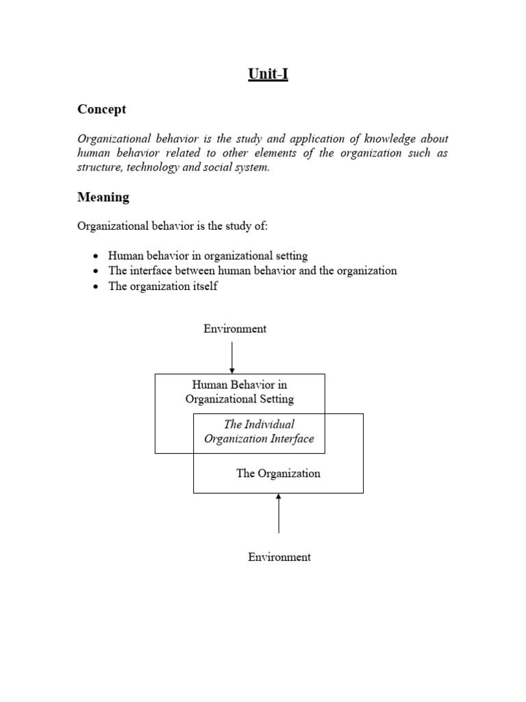 Concept and Nature of OB | PDF | Organizational Behavior | Science