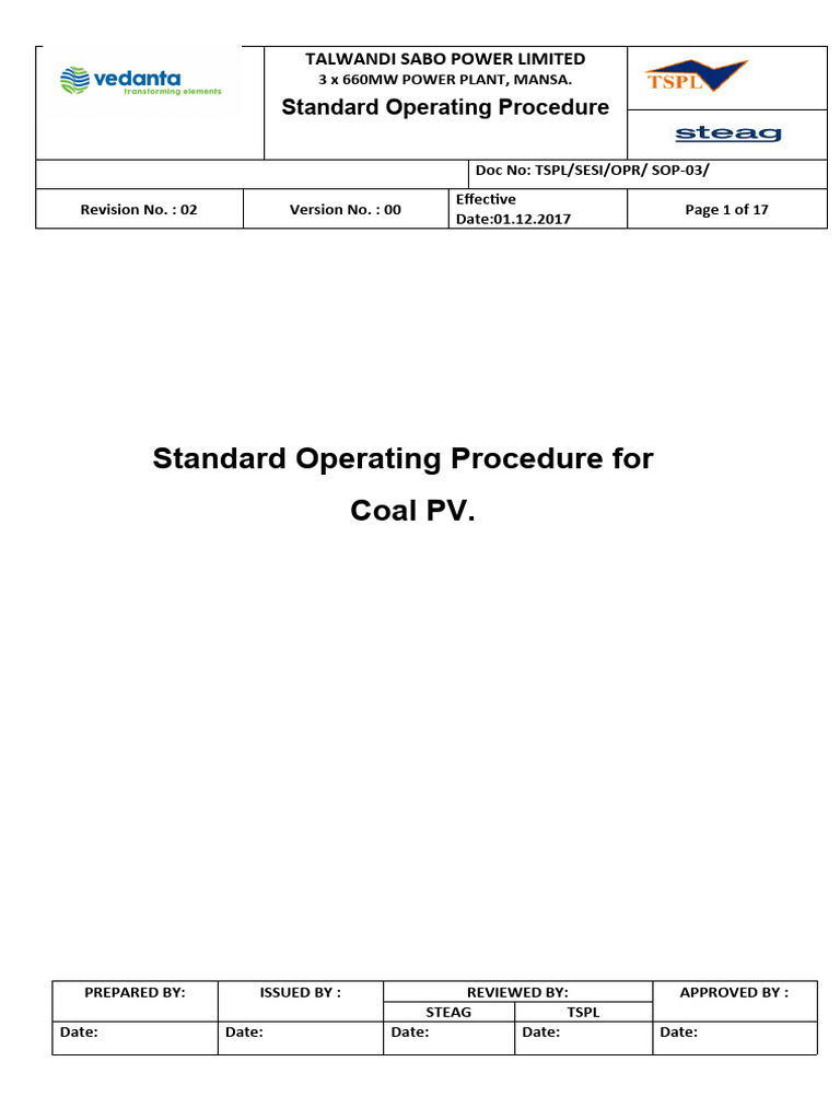 Sop 03 | PDF | Density | Coal