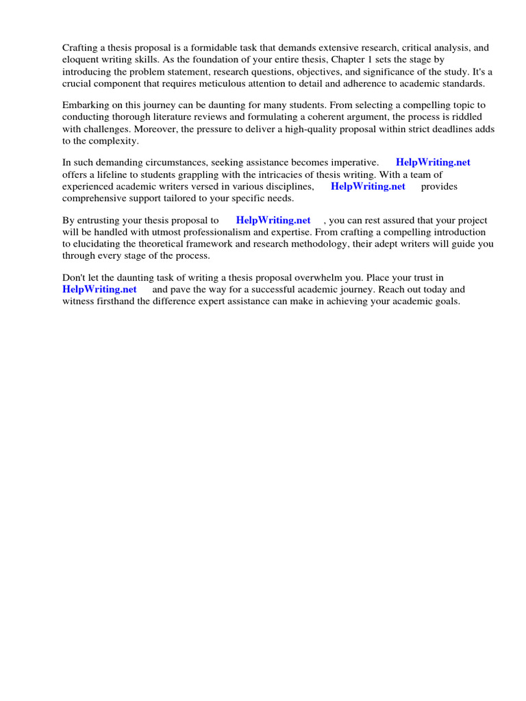 Thesis Proposal Chapter 1 Example | PDF | Thesis | Methodology