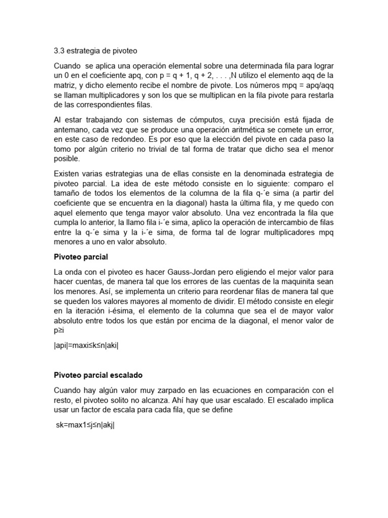 Estrategias de Pivoteo y Eigenvalores | PDF | Valores propios y ...