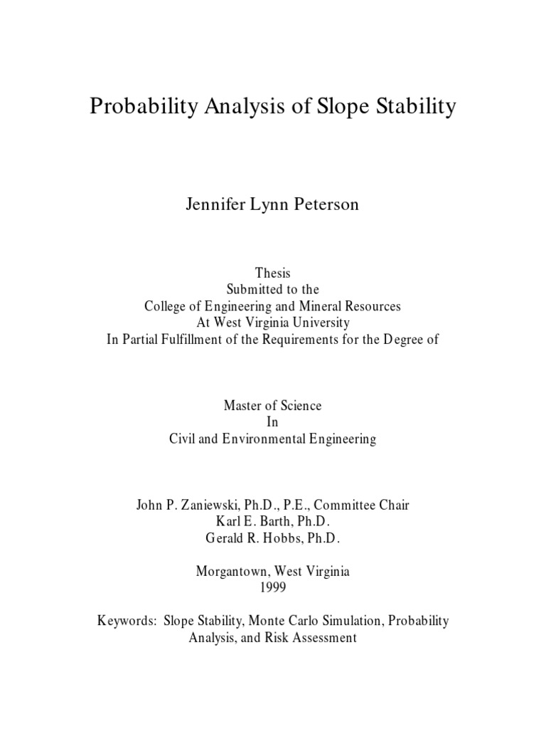 56 - Probability Analysis of Slope Stability | PDF | Reliability Engineering | Monte Carlo Method