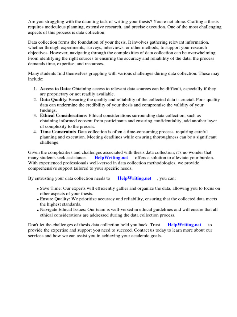 Thesis Data Collection | PDF