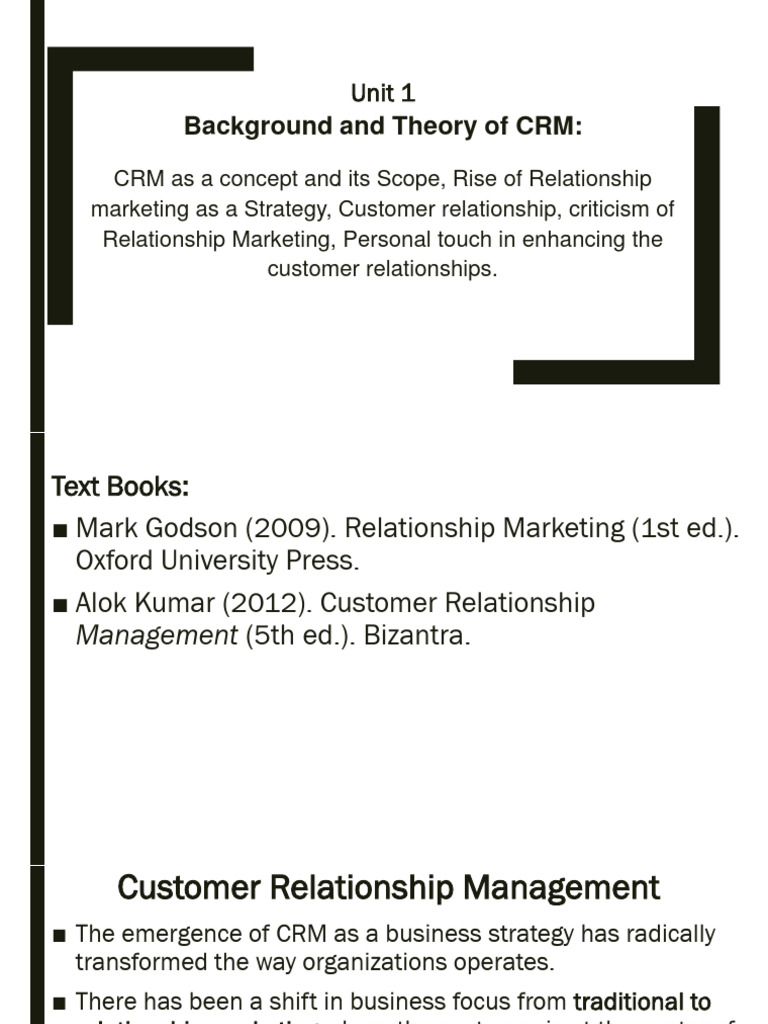 Overview of CRM Concepts and Scope | PDF | Career & Growth