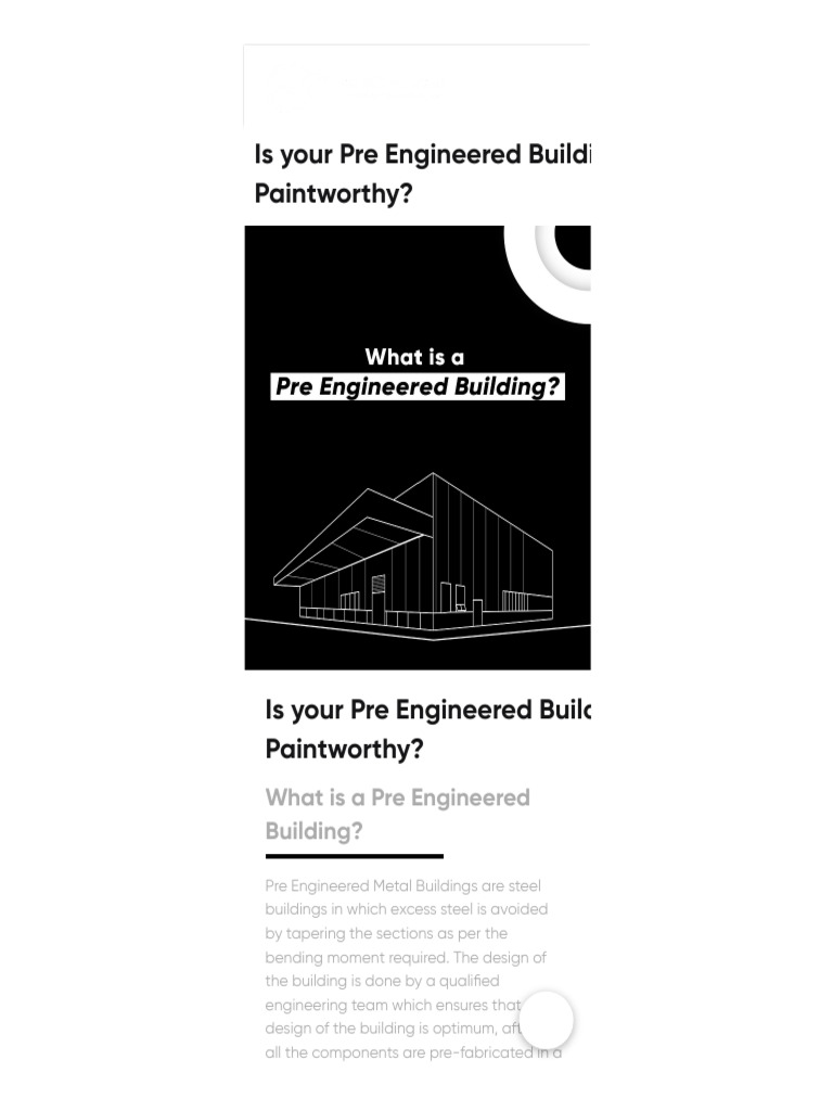 What Is Pre Engineered Building - PEB in Construction | PDF