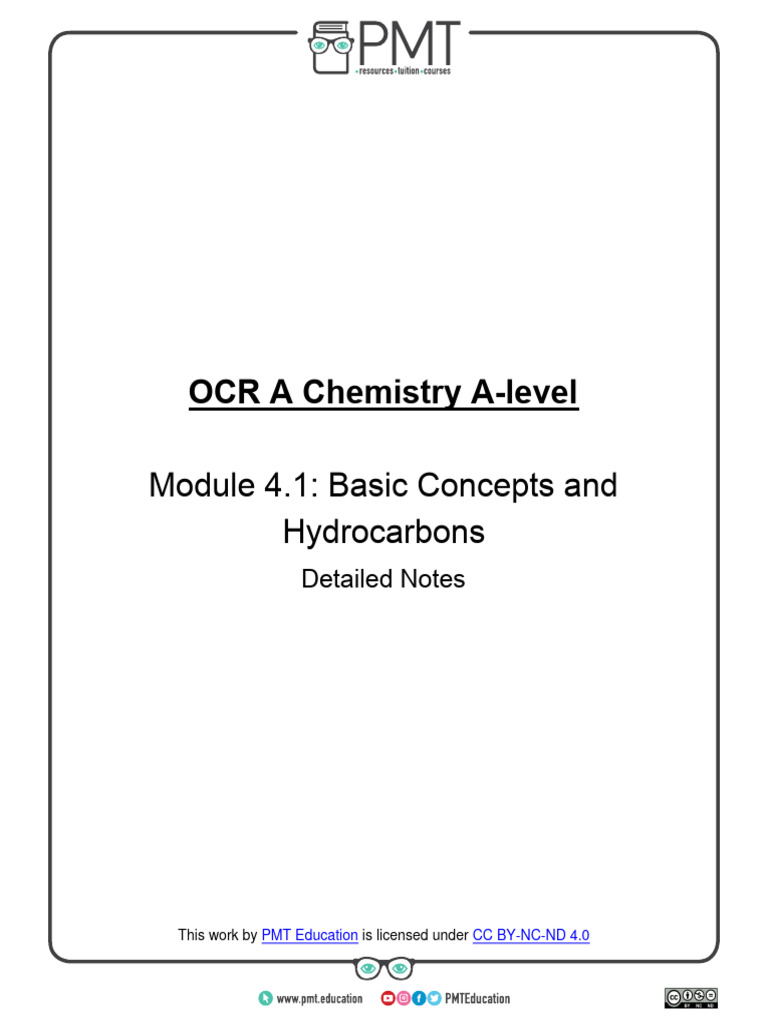 OCR A-Level Basic Concepts and Hydrocarbons | PDF | Alkene | Alkane