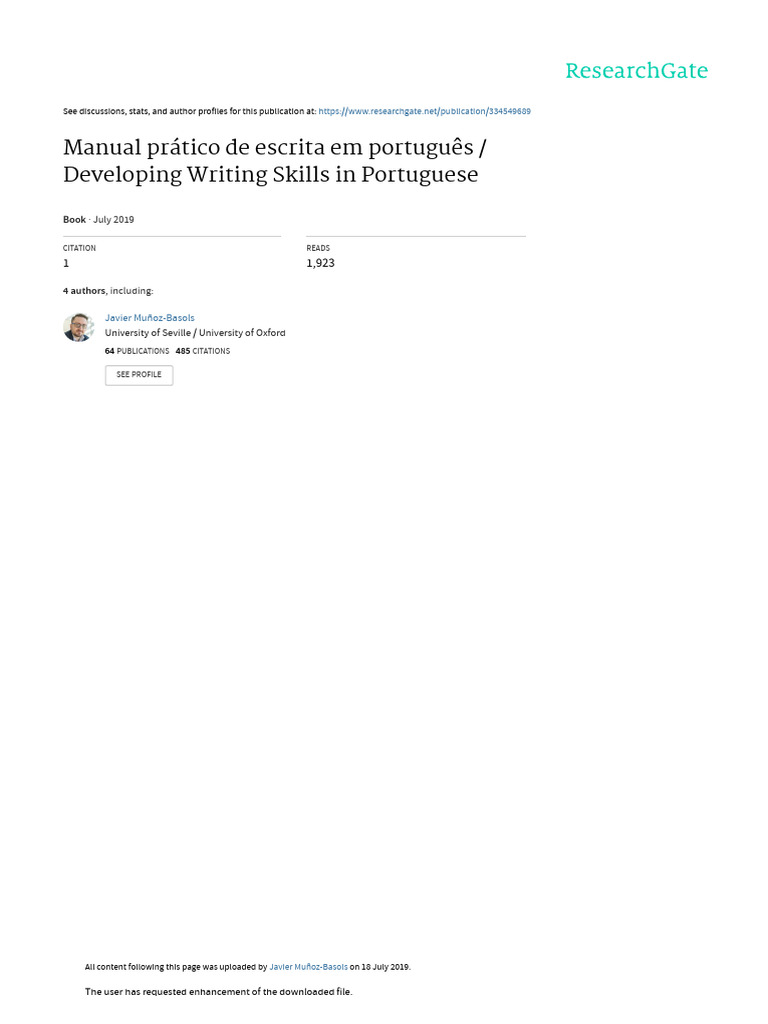 Developing Writing Skills in Portuguese | PDF | Persuasion | Essays