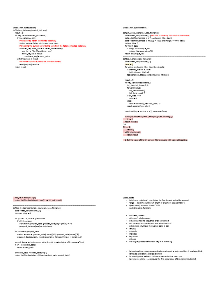 cs1010s Summary | PDF | Anonymous Function | Parameter (Computer Programming)