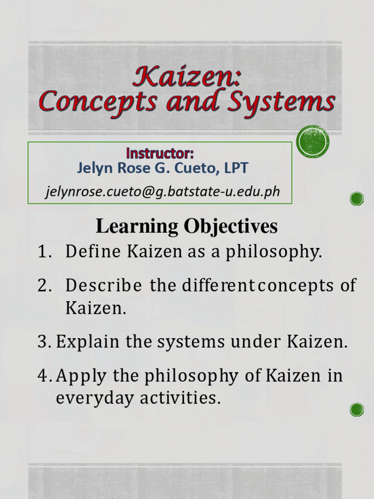 Lesson 3 - Kaizen - Concepts and Systems! | PDF