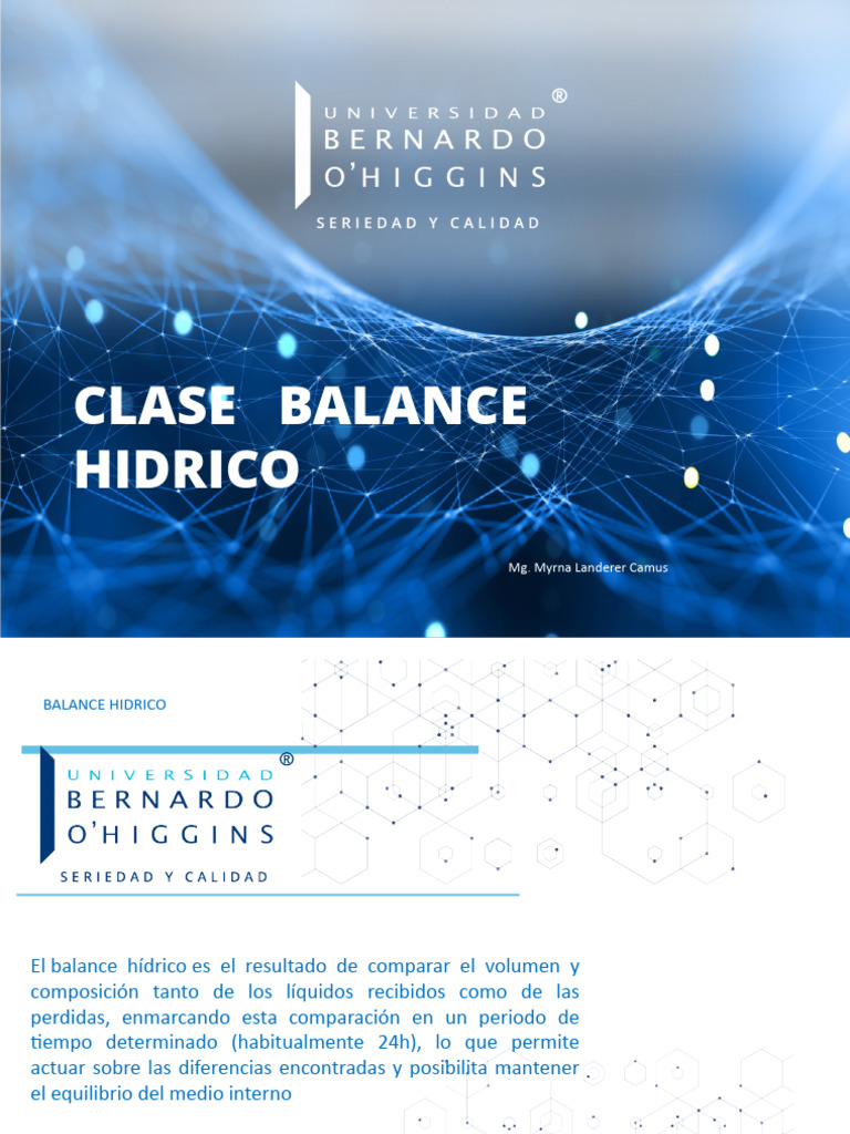 Clase Balance Hidrico | Descargar gratis PDF | Agua | Fisiología