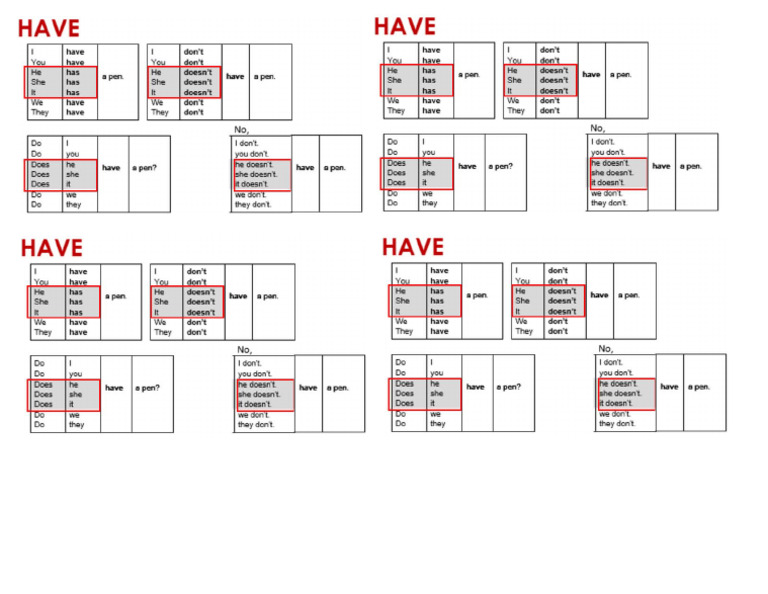 Explicacion Grammar Has Have Simple Present | PDF