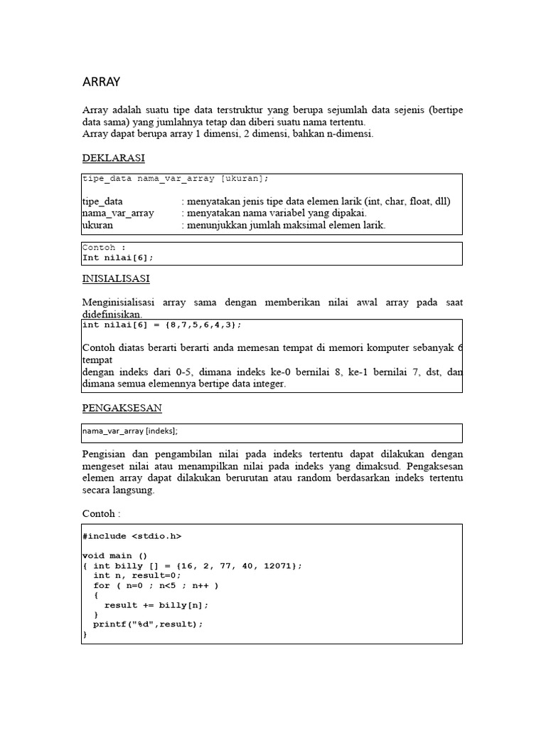 Modul Array & Struct | PDF