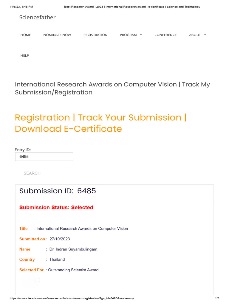 Best Research Award - 2023 - International Research Award - E ...
