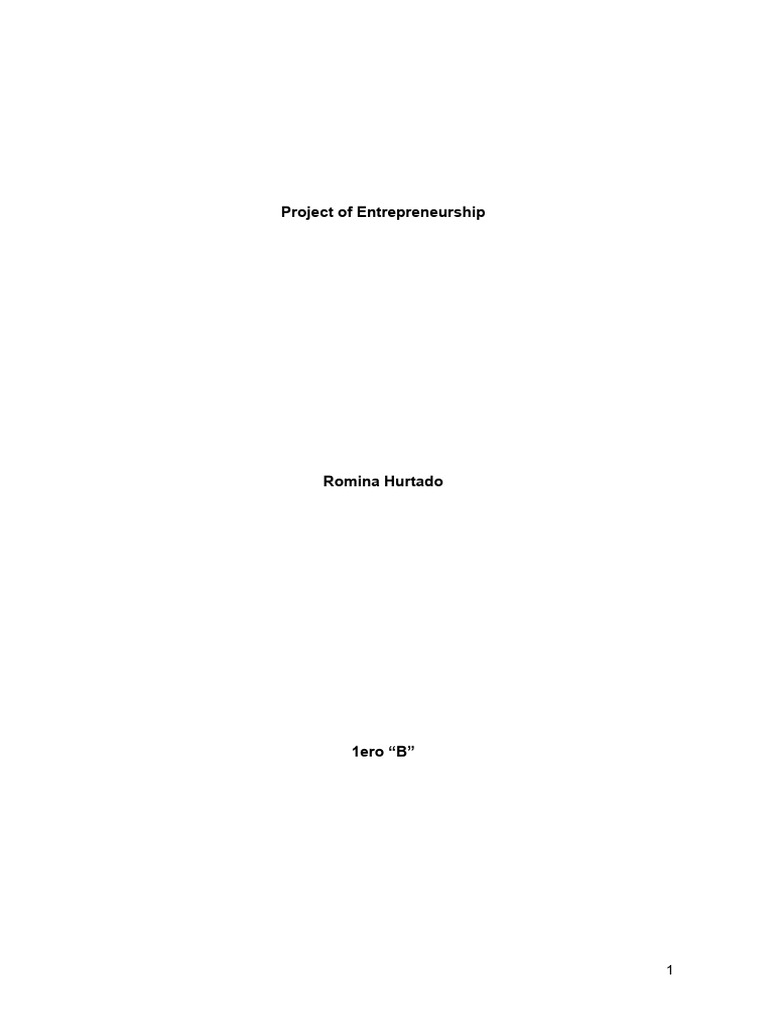 Project of Entrepreneurship | PDF | Entrepreneurship | Marketing