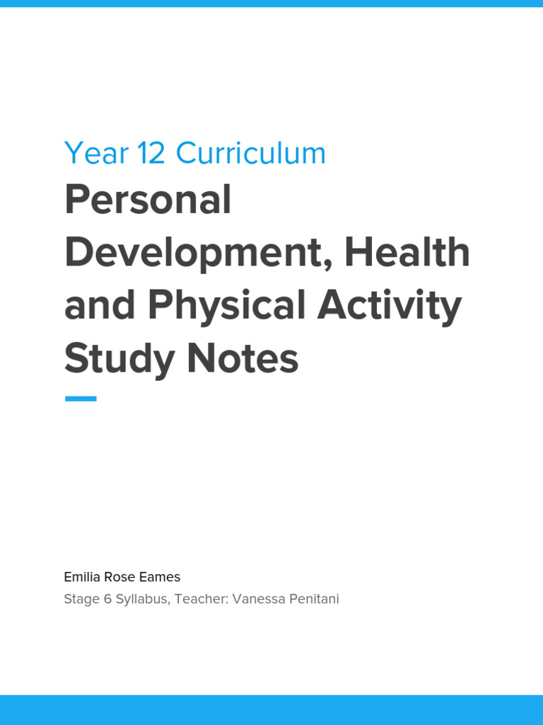 Year 12 Health & Physical Activity Notes | PDF | Strength Training ...
