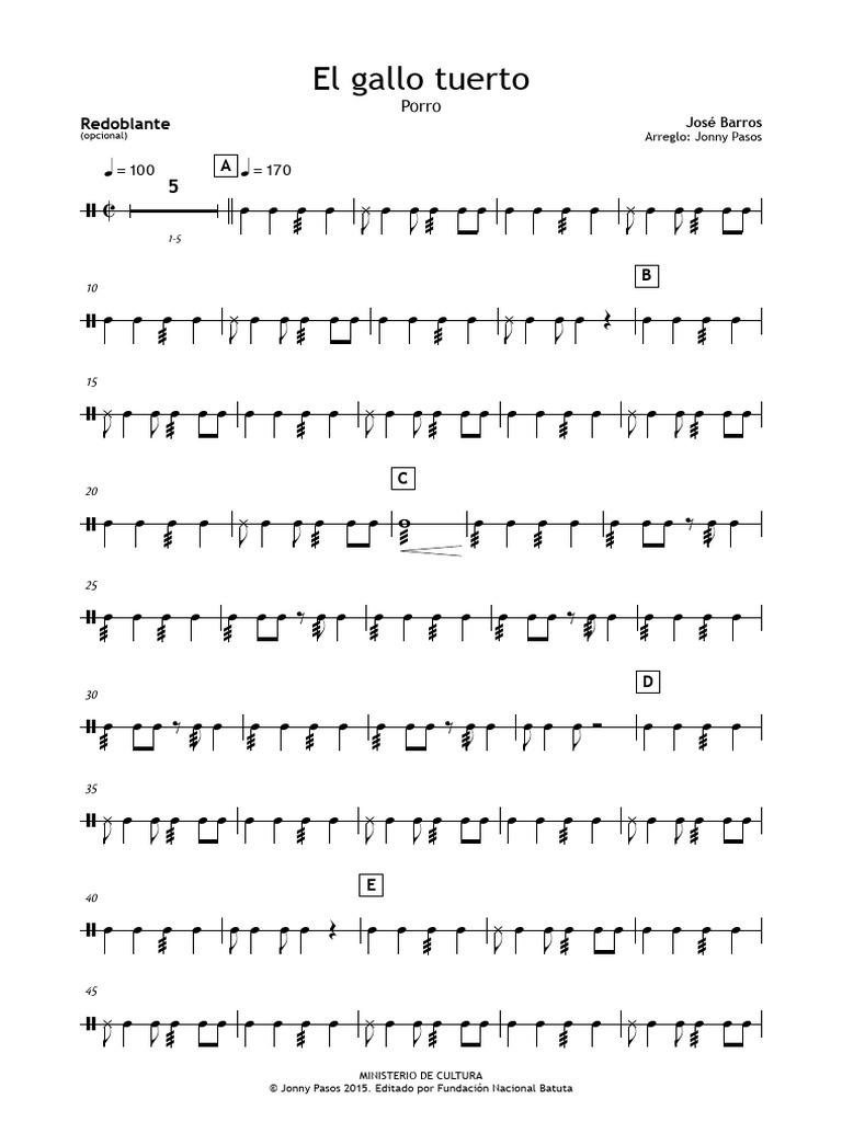 El Gallo Tuerto - Redoblante | PDF