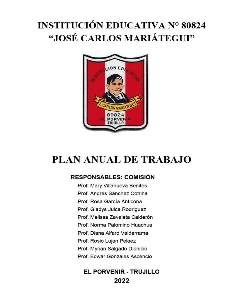 Plan Anual de Trabajo 2022 - IE N° 80824 | PDF | Educación primaria ...