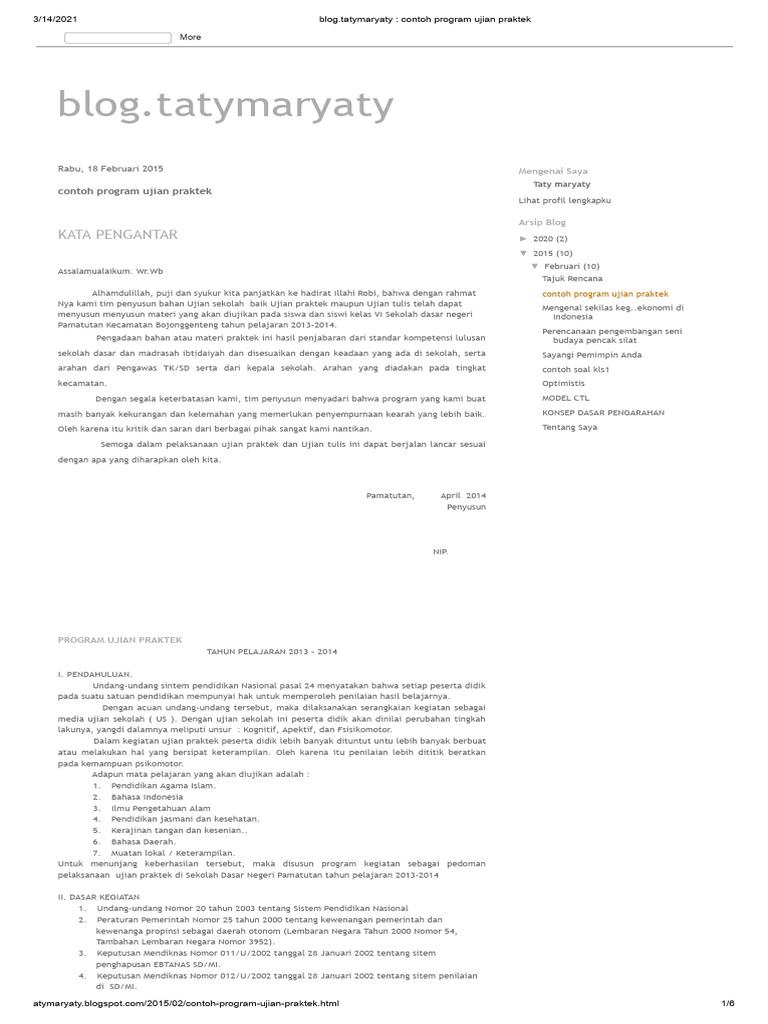 Contoh POS Ujian Prktek 2 | PDF