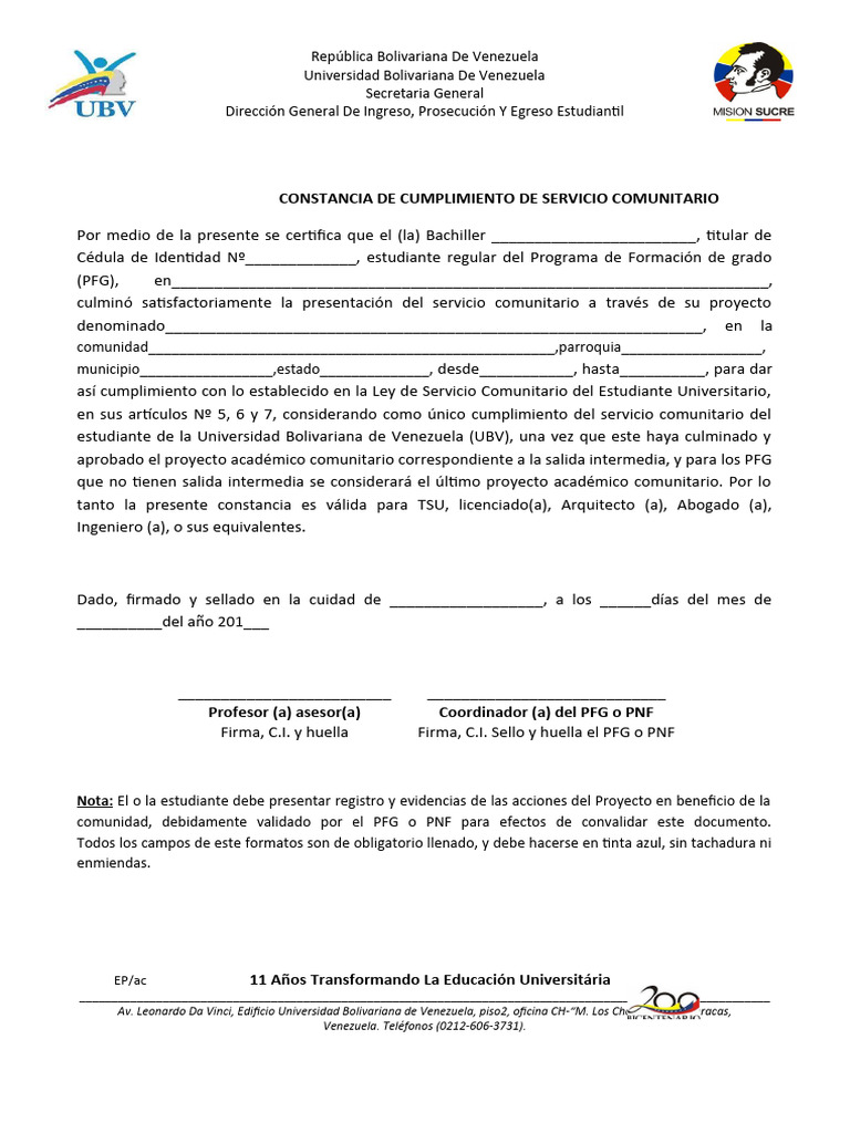 FORMATO DE SOCIALIZACIu00D3N Y SERVICIO COMUNITARIO | PDF