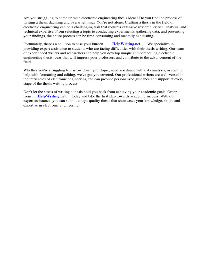 Electronic Thesis Ideas for Engineers | PDF | Thesis | Engineering