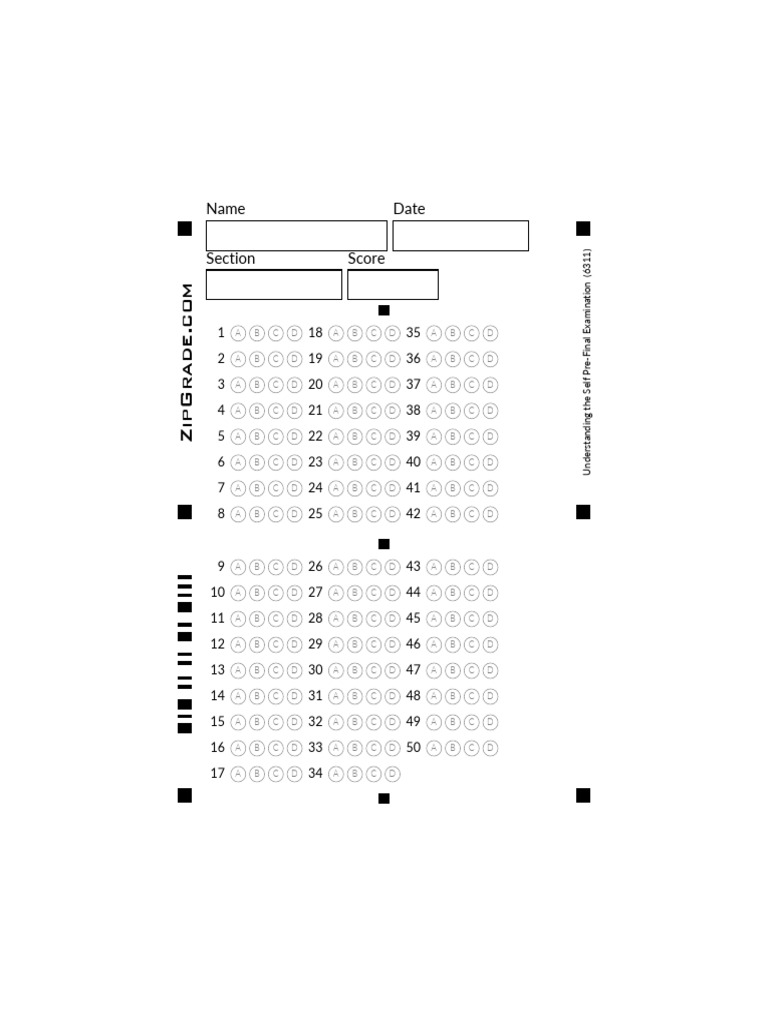 Pre-Final Exam Answer Sheet | PDF