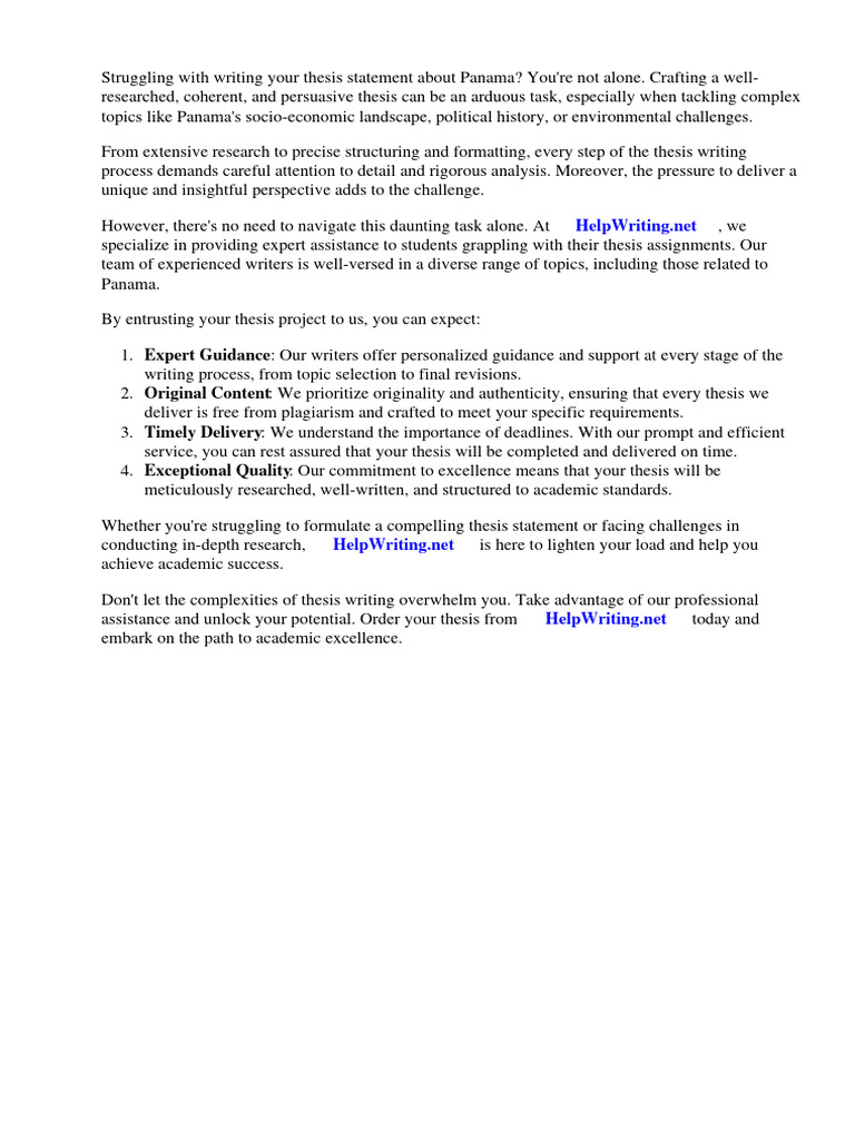 Thesis Statement About Panama | PDF | Thesis | Essays
