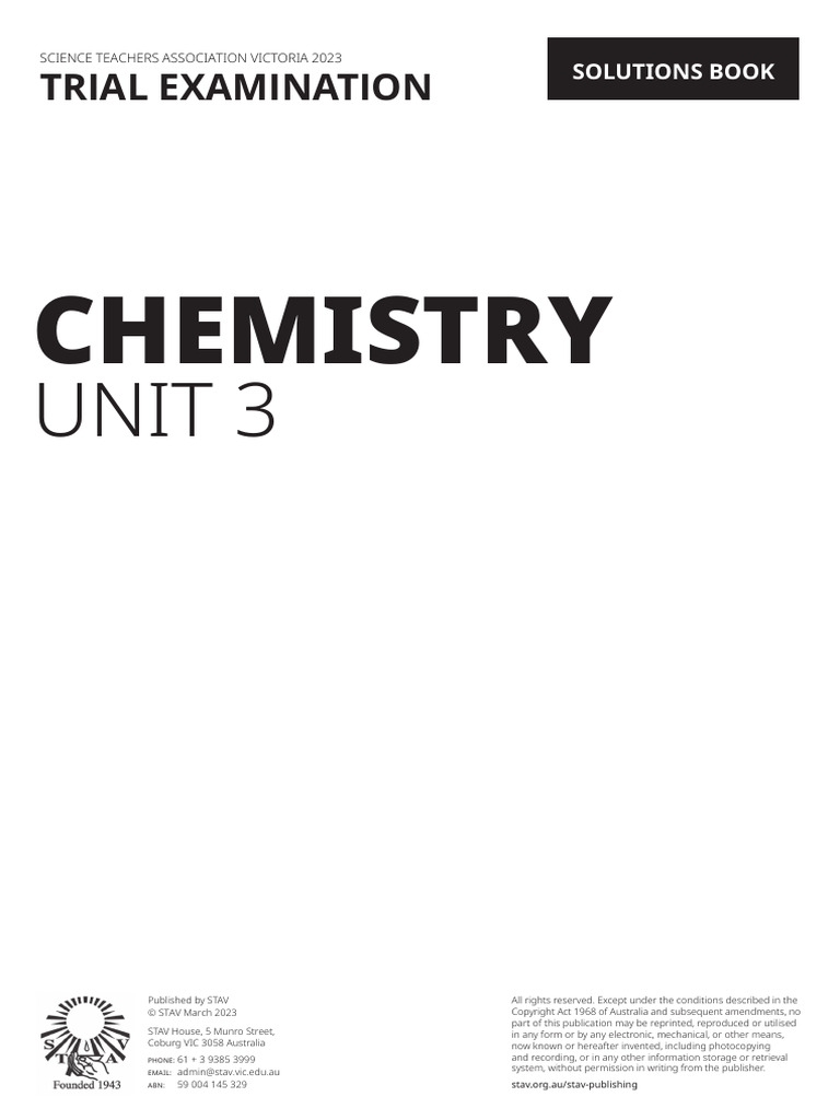 Unit 3 Practice Exam Solutions | PDF | Redox | Chlorine