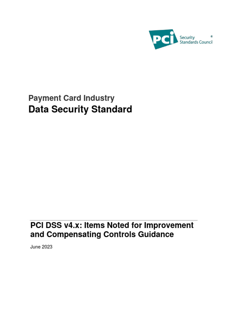PCI DSS v4 X INFI and Compensating Controls Guidance | PDF | Payment Card Industry Data Security ...
