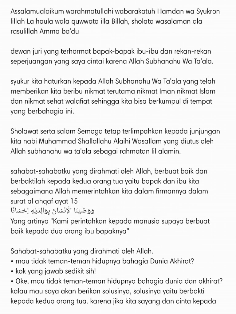 Teks Pidato Pildacil | PDF