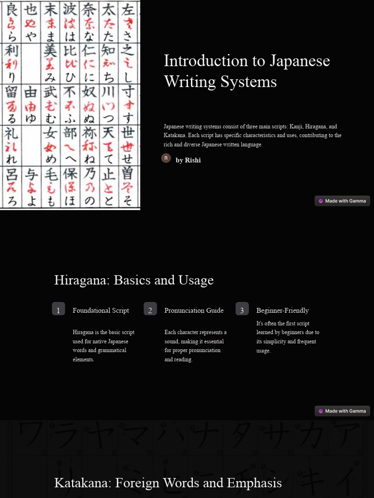 Overview of Japanese Writing Systems | PDF | Kanji | Japanese Language