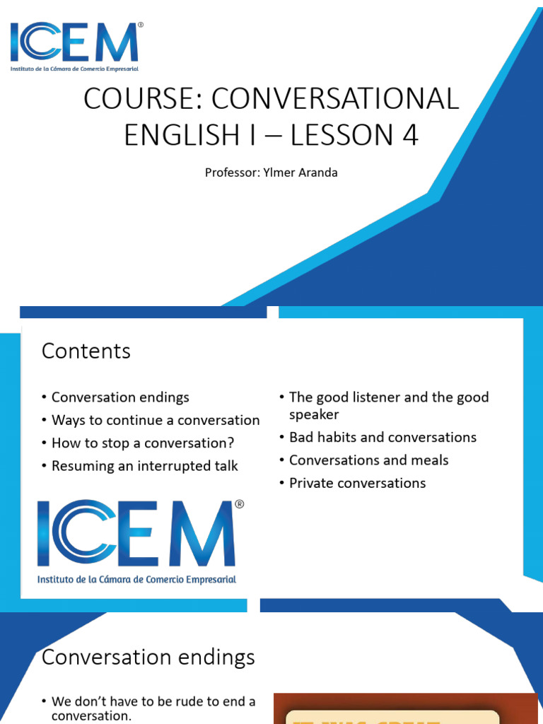 Conv I Eng - 4 | PDF | Conversation | English Language