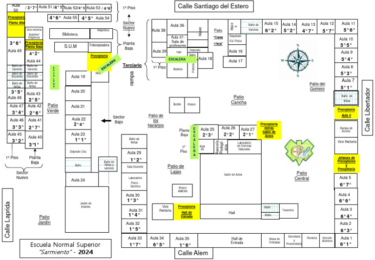 Plano Del Edificio Escolar 2024 | PDF | Salón de clases