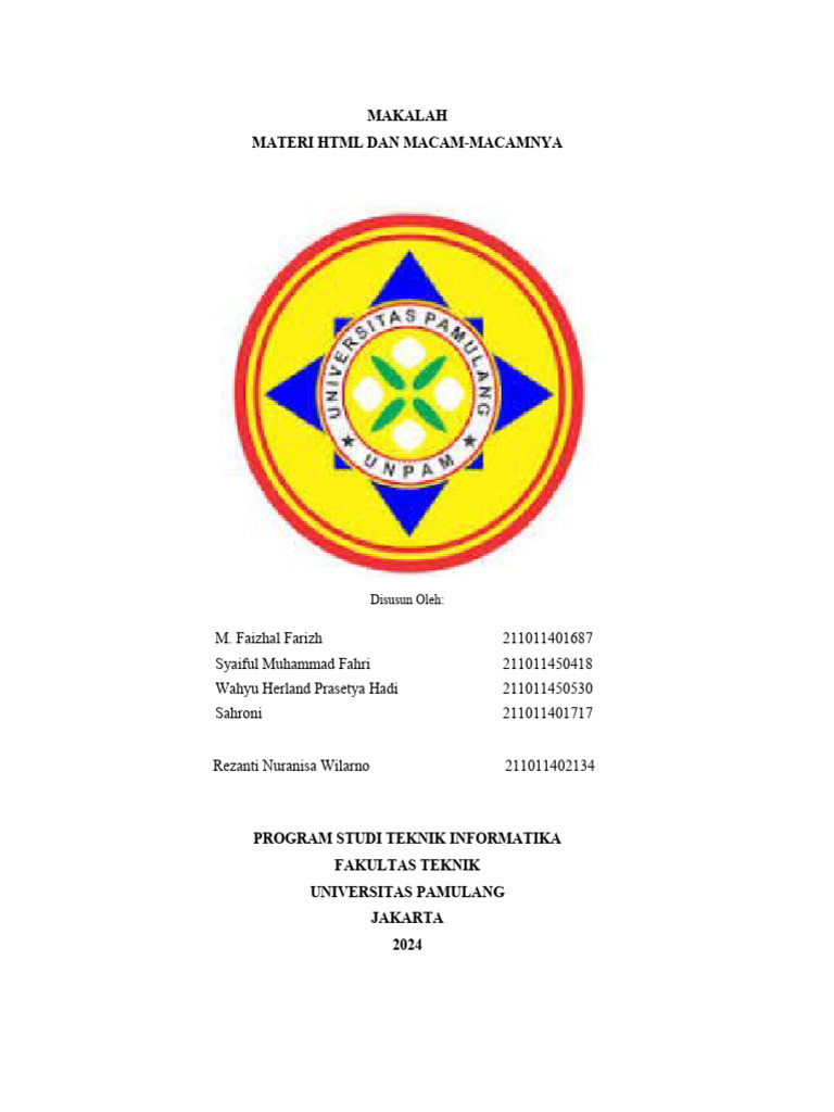 Materi HTML Pemrograman 2 Kelompok 3 | PDF